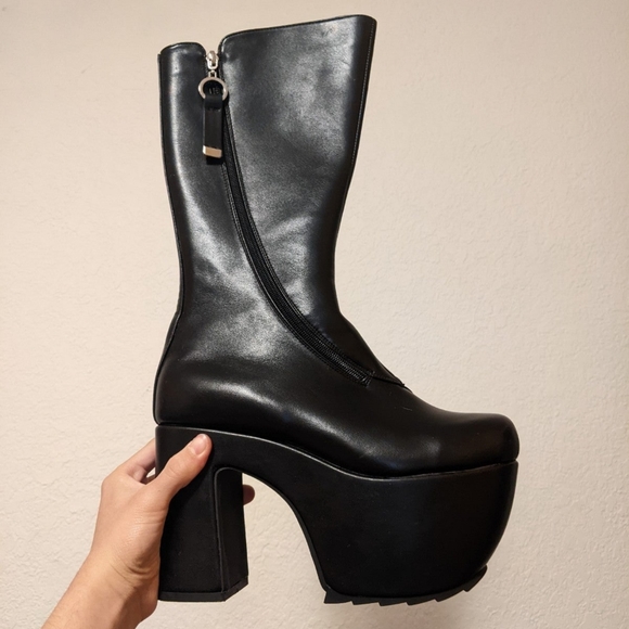 Dolls Kill | Shoes | La Moda Vegan Leather Platform Heel Boots | Poshmark